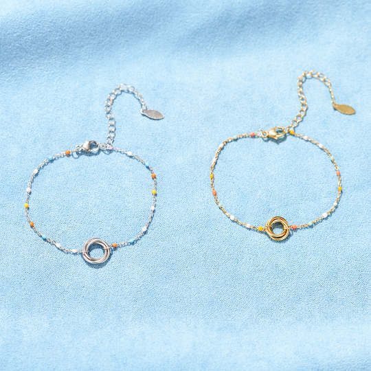 Matching Friendship Three Circles Link Bracelets