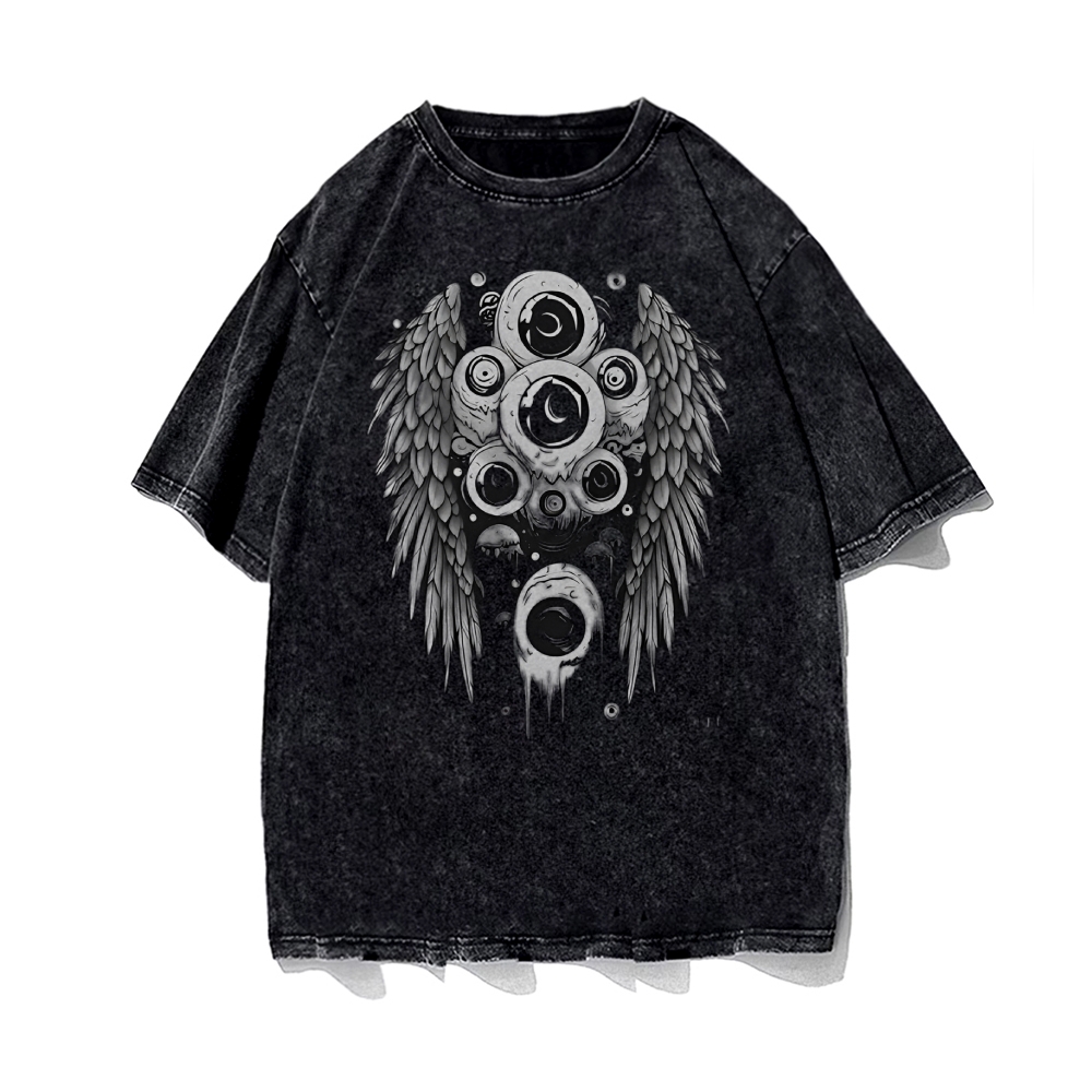 Weirdcore Eye Gothic Washed Tee Customscool