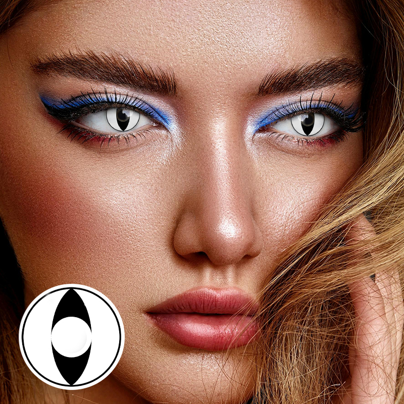 Cat Eye White Halloween Animal Eye Cosplay Colored Contacts – HANIIX