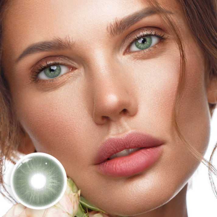 Glitter Green Natural Look 1 Year Colored Contacts – HANIIX