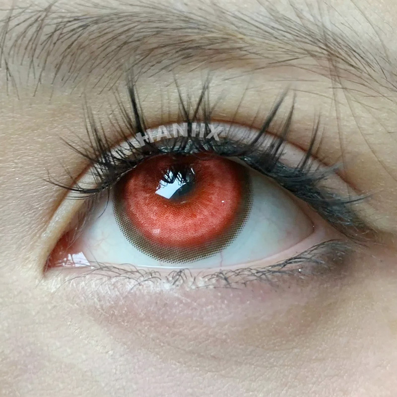 HANIIX Luna Red Prescription Yearly Colored Contacts