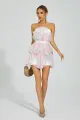 Elsa Pink Belted Mini Ruched Dress
