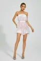 Elsa Pink Belted Mini Ruched Dress