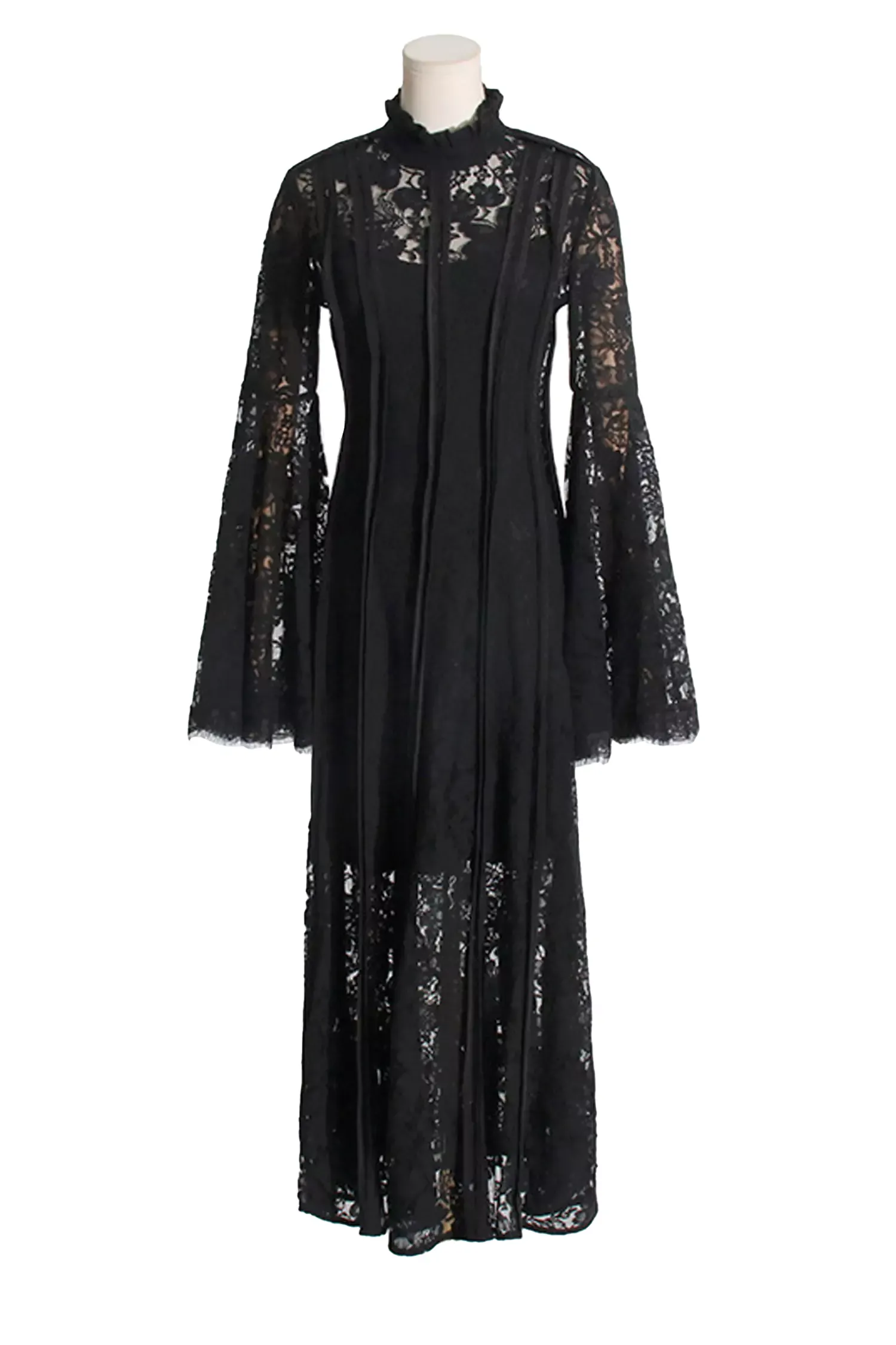 Avah Black Hollow Embroidery Midi Dress