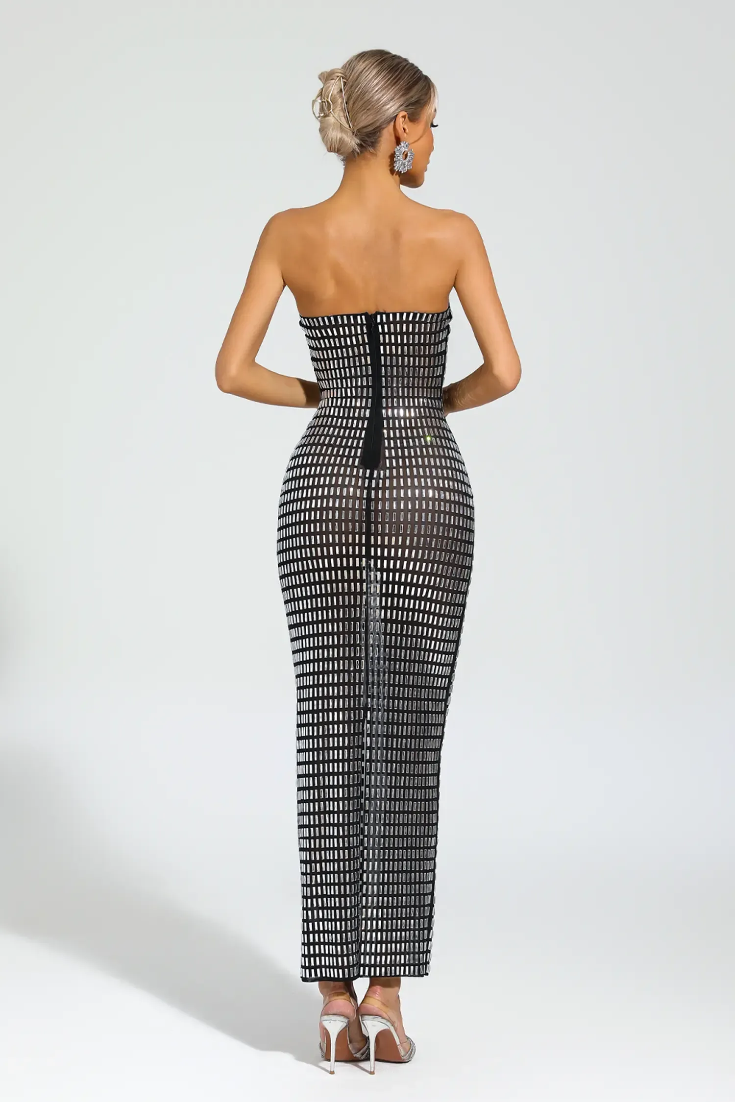 Boris Black Diamond Off Shoulder Dress