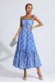 Michelle Blue Printed Maxi Dress