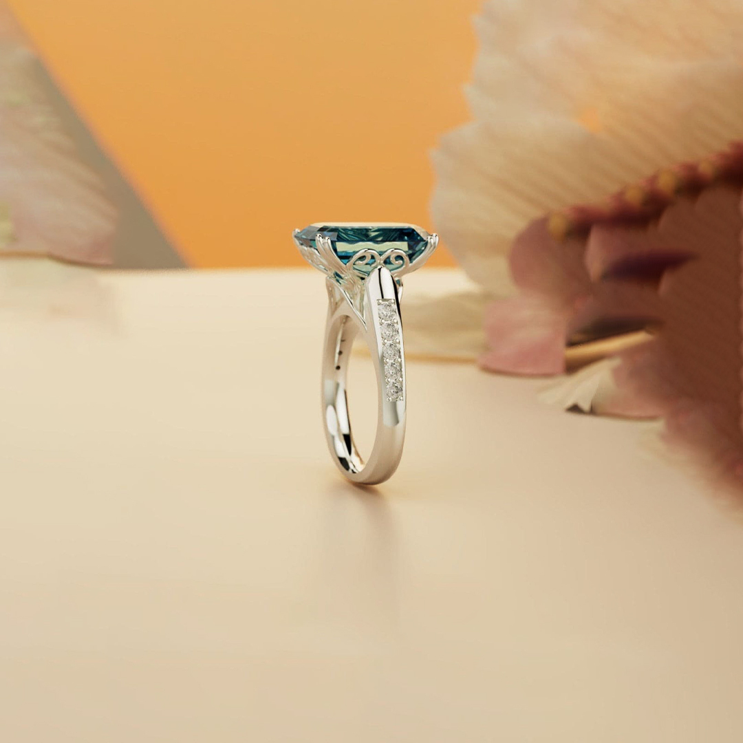 S925 Sterling Silver Emerald-Cut Sculpted Ring – InspiringJewel