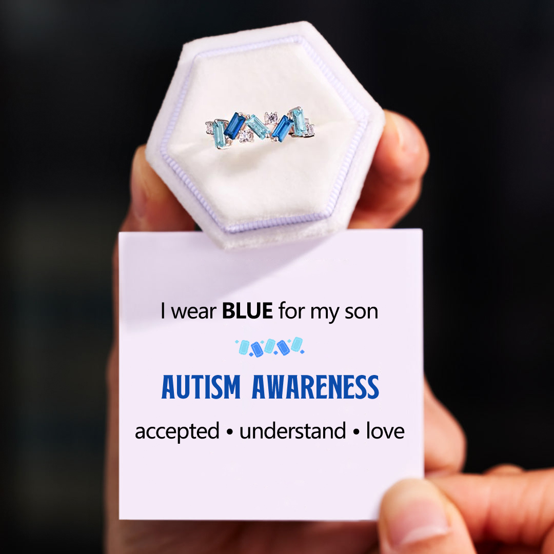 I wear blue for my son Broken Pieces Blue Sparkle Diamond Ring ...