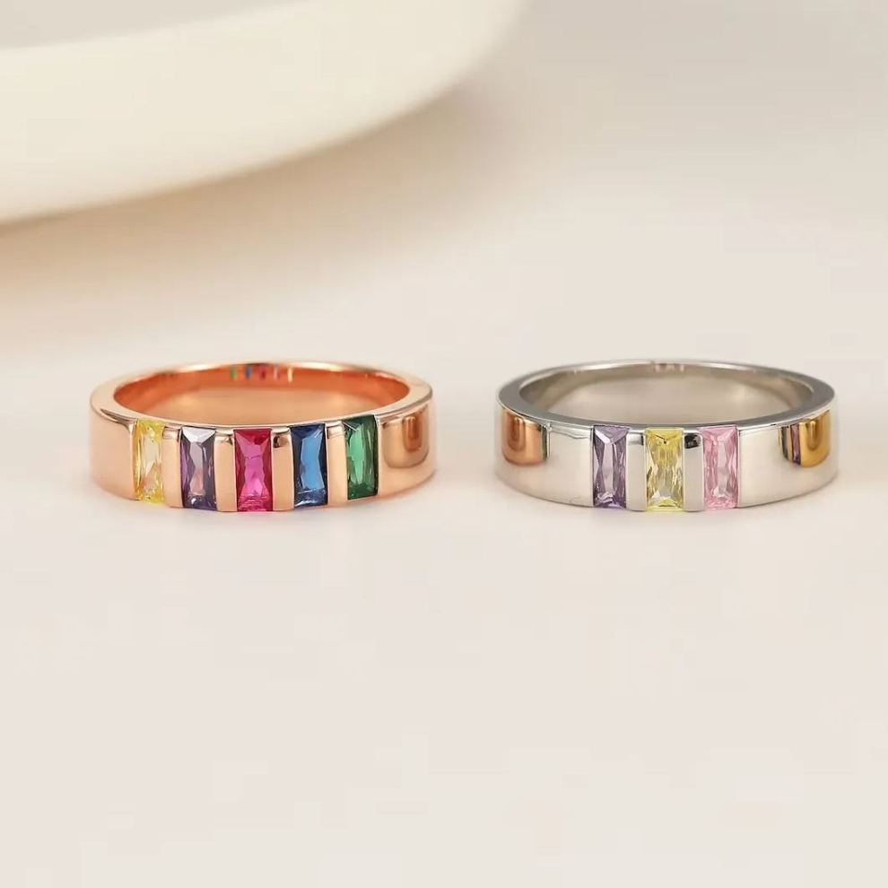 Custom Birthstone Family Elegant Ring – InspiringJewel