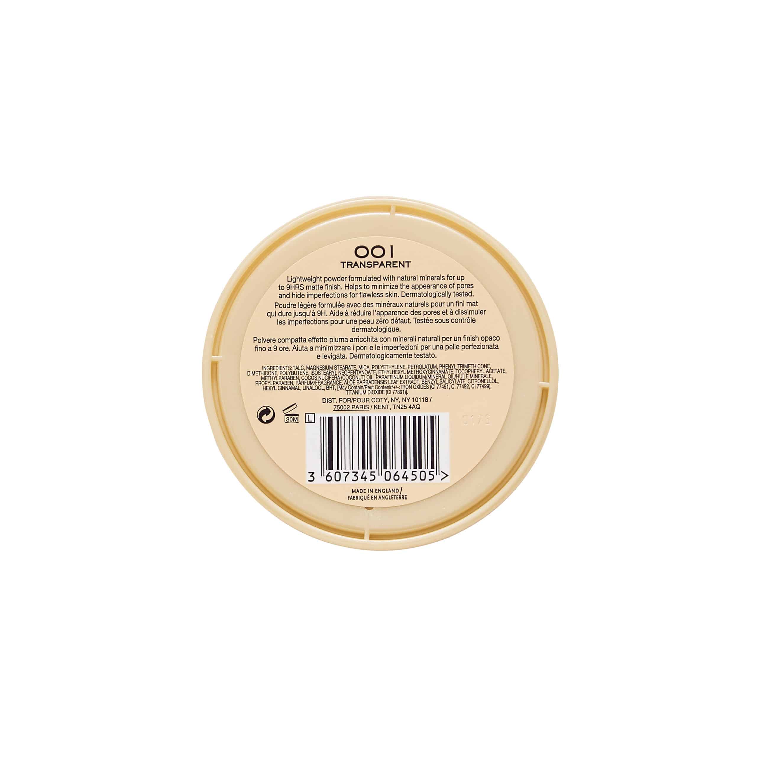 Rimmel London Stay Matte Pressed Powder 001 Transparent 14g Bodycare UK