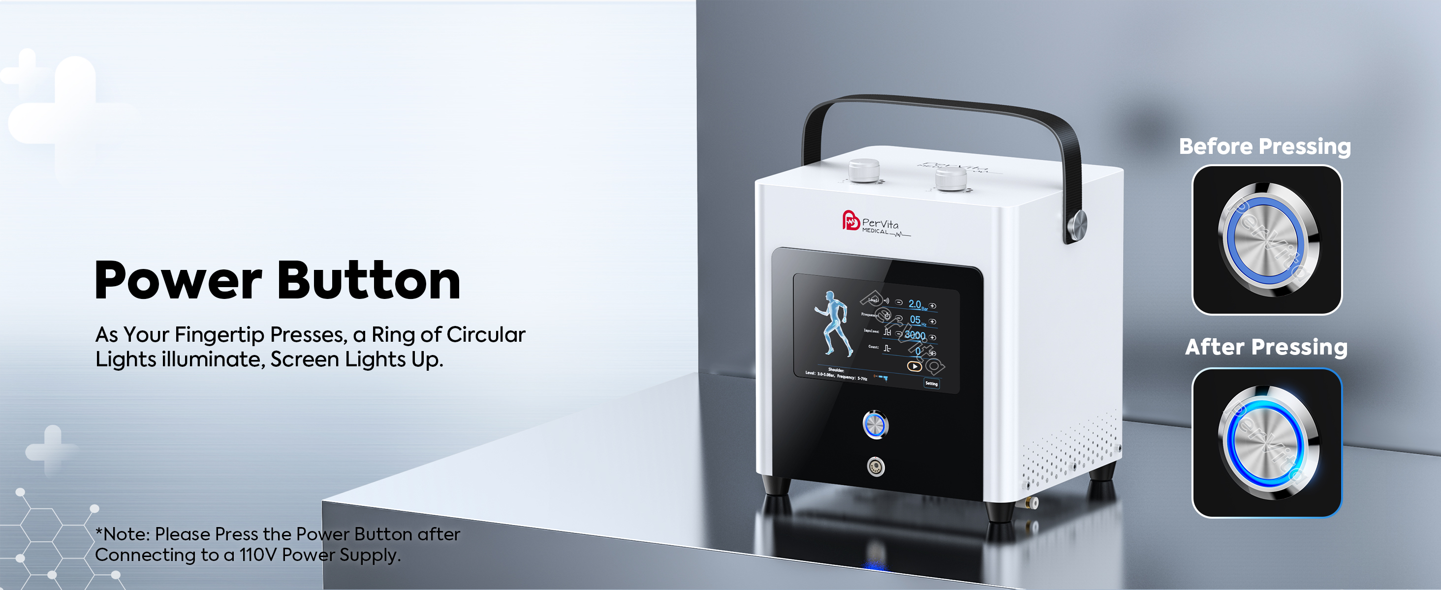 PerVita Medical Extracorporeal Shock Wave Therapy Machine PSP15