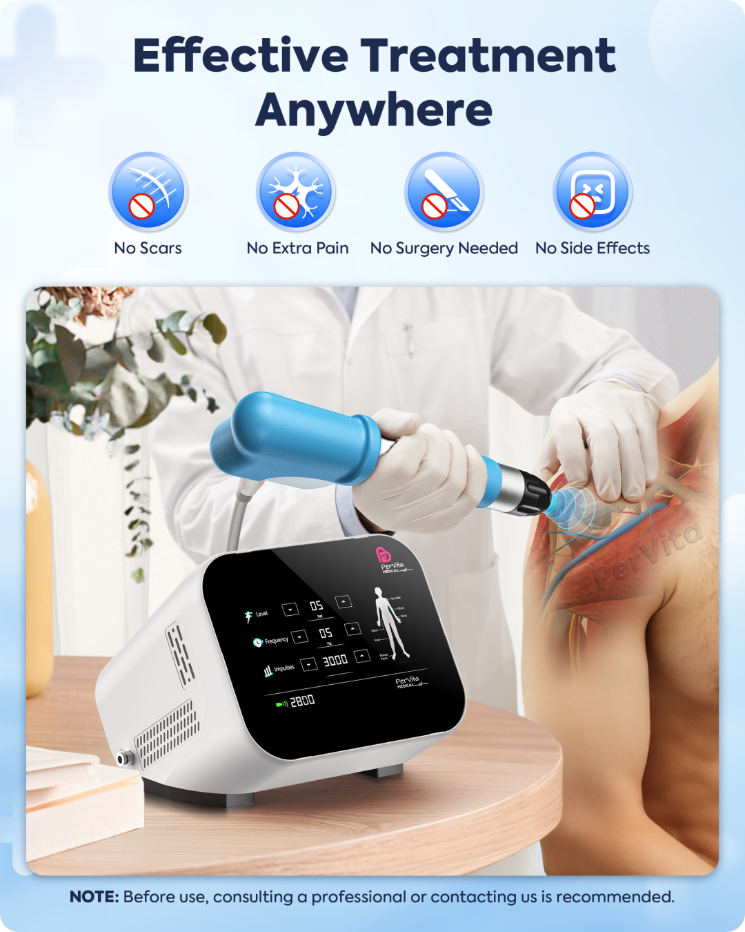 PerVita Medical Extracorporeal Shock Wave Therapy Machine PSP10