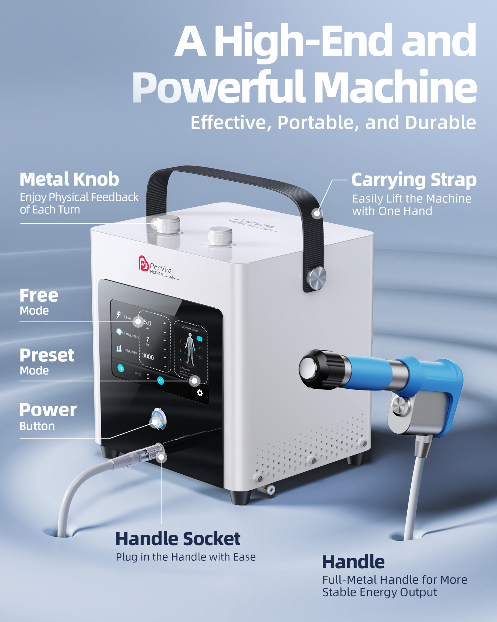 PerVita Medical Extracorporeal Shock Wave Therapy Machine PSP15 ...
