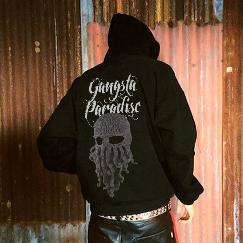 Men's Casual Street Style Gangsta Paradise Print Hoodie