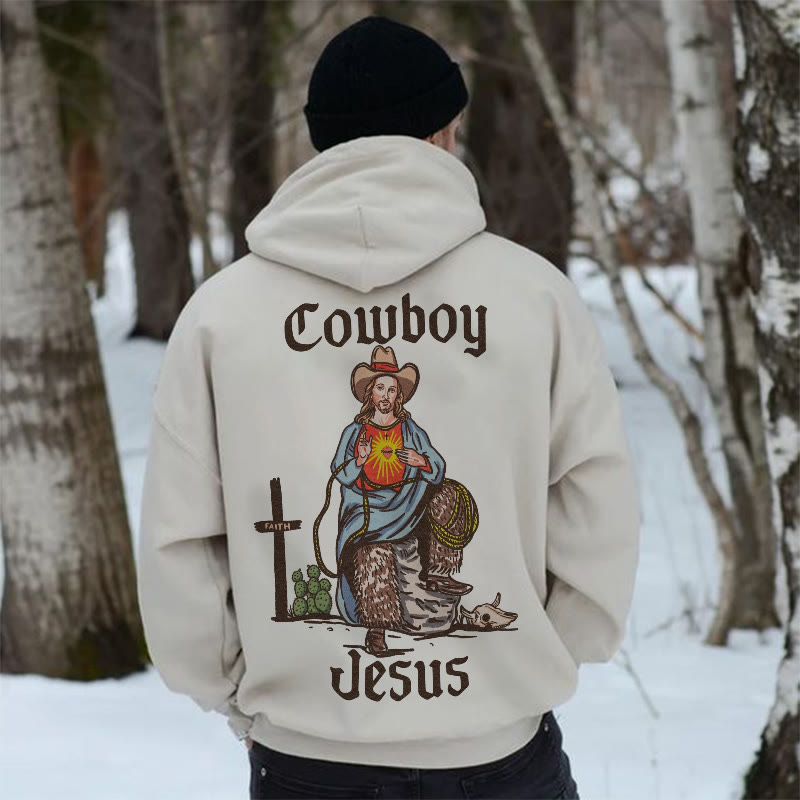 Cowboy Jesus Print Hoodie