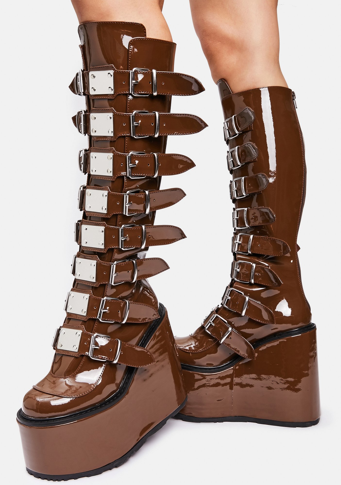 Brown Patent Trinity Boots – s
