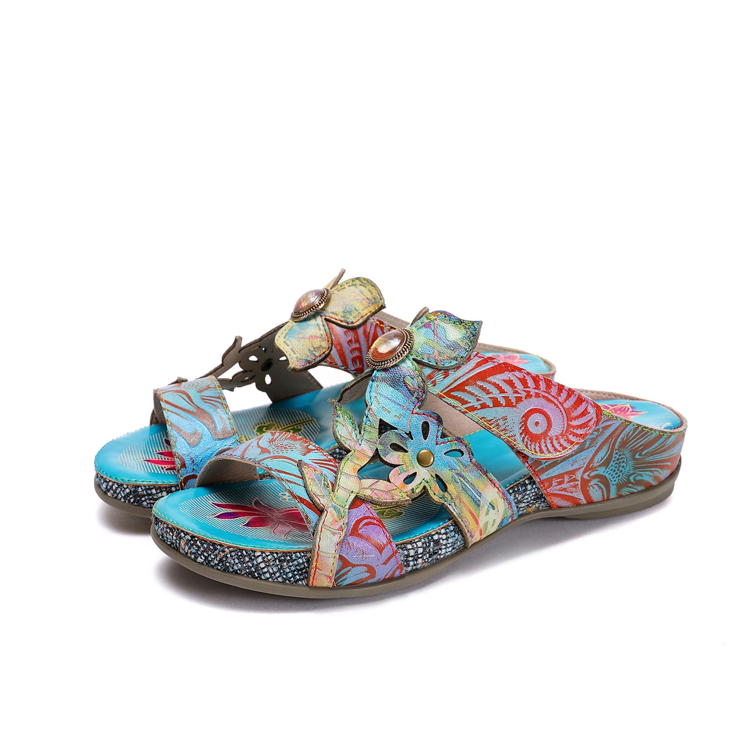 Genuine Leather Hand Painted Sandals