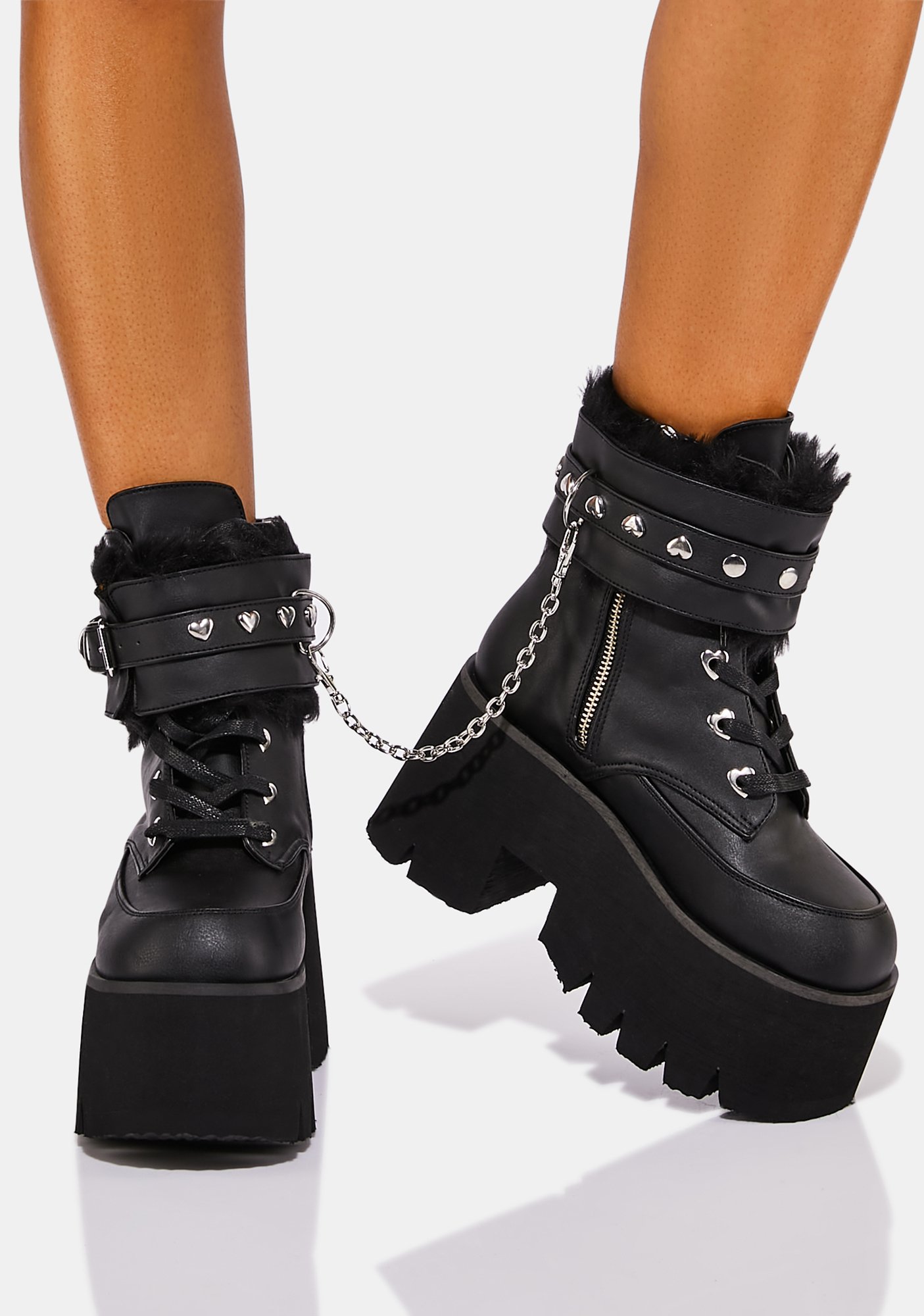 Black Love Demon Ankle Cuff Boots