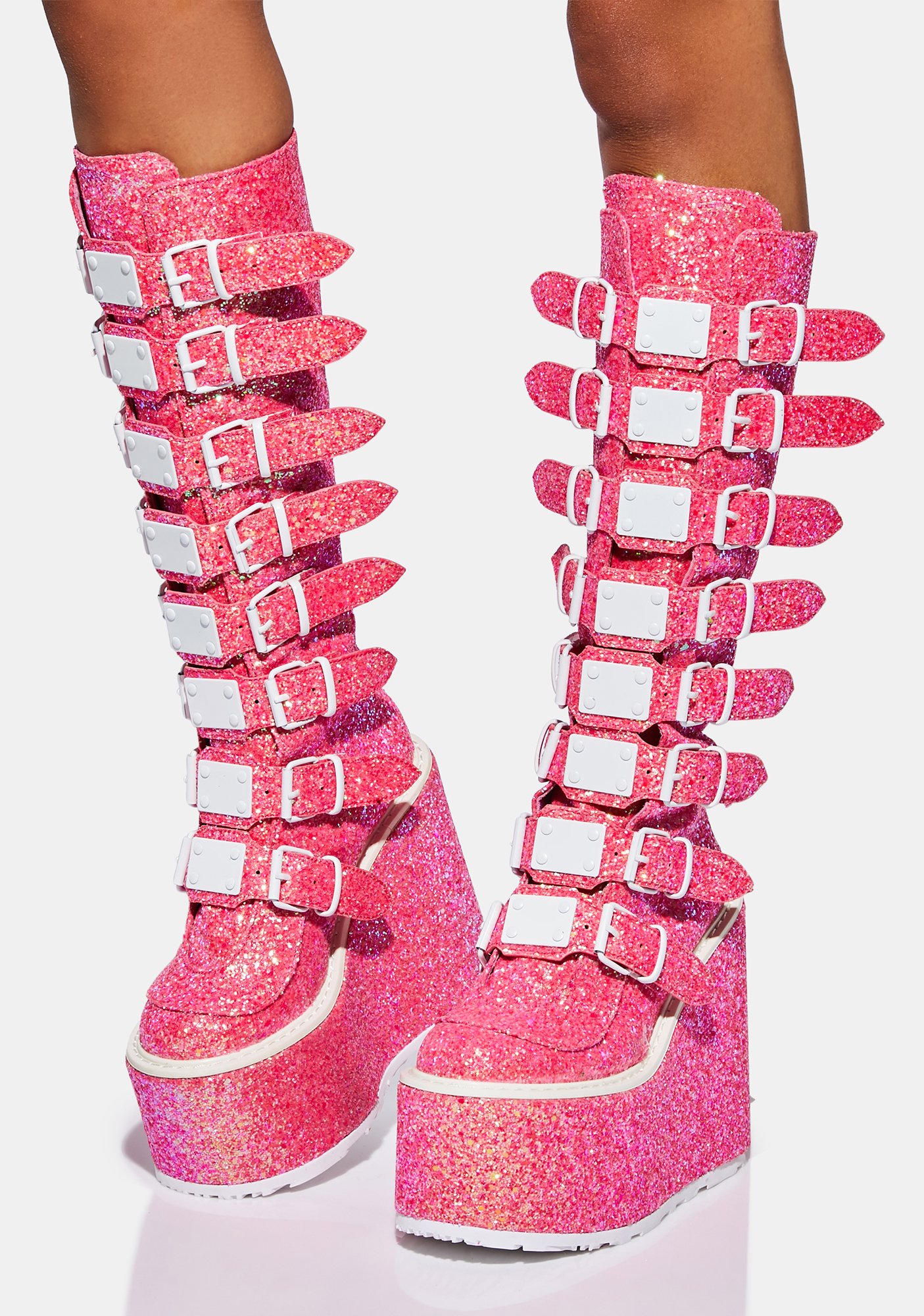 UV Pink Glitter Trinity Boots – s