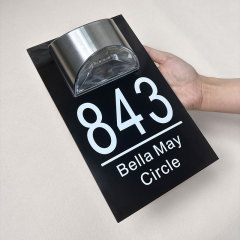 Personalized Solar Modern Door Plaque
