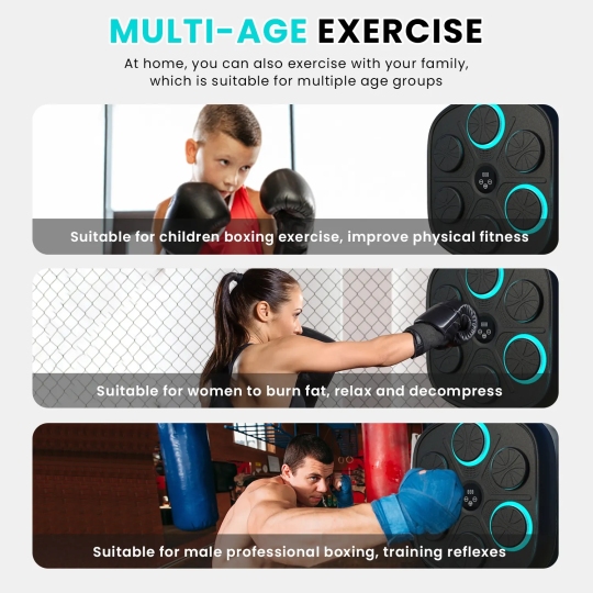 Smart Music Boxing Machine Wall Target LED Lighted Sandbag Relaxing Re
