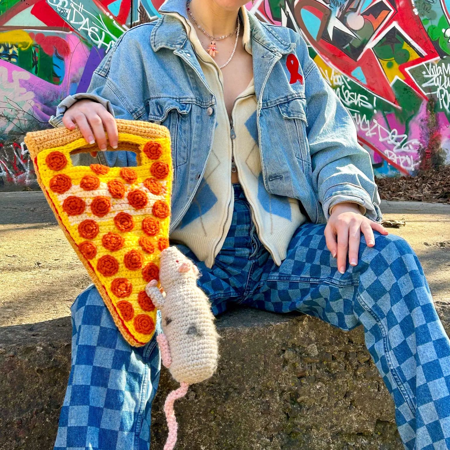 🍕🐭Pizza Rat Hand Bag