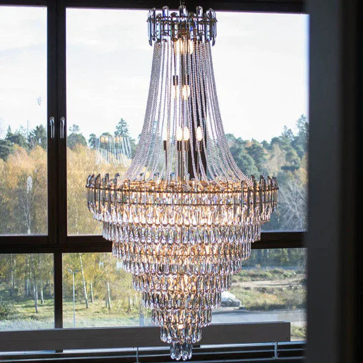 Luxury Modern Multi-tiered Crystal Chandelier for Staircase/Foyer ...