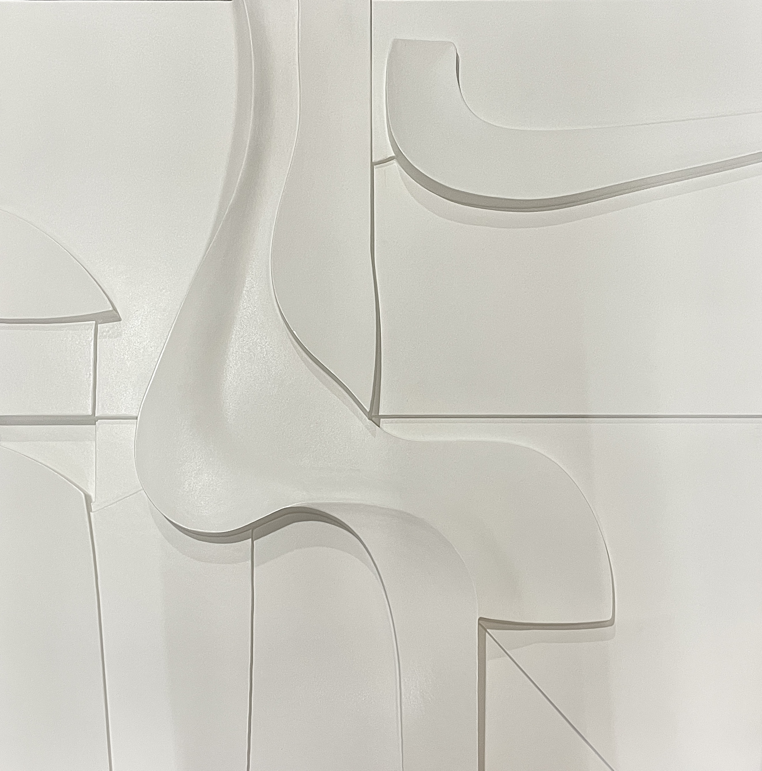 Large Original White Canvas Art, Hand-Crafted 3D Textured Abstract Wal