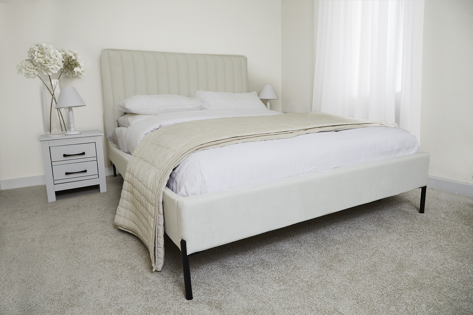 Huntington Ecru Fabric Bed | Small Double, Double & King Size | Crazy ...