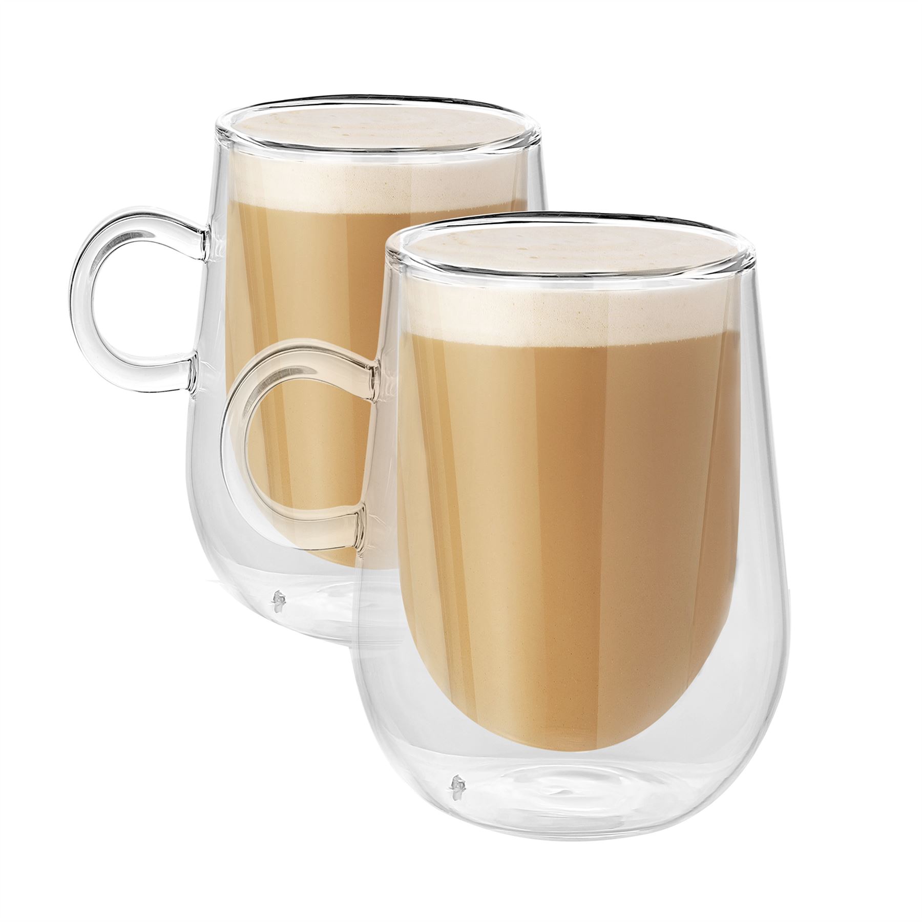 Double Walled 275ml Coffee Glasses with Handles Set of 2 M W Roov