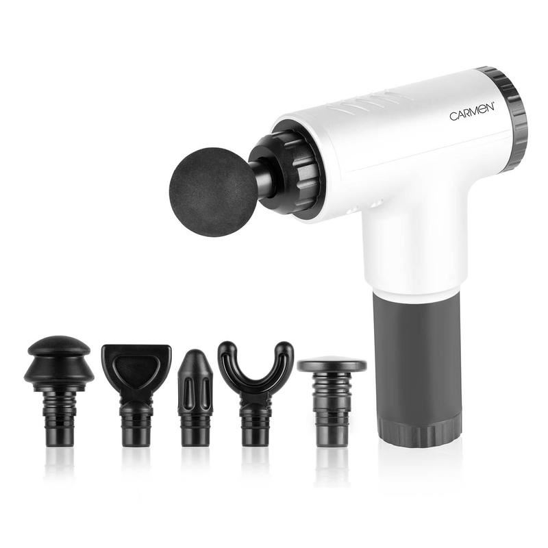 Carmen Massage Cordless Deep Tissue Massager With Carry Case Silver Roov