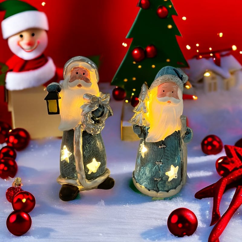 🔥Xmas Pre-sale 49% OFF🔥Handmade Resin Santa Claus Figurines With Lig