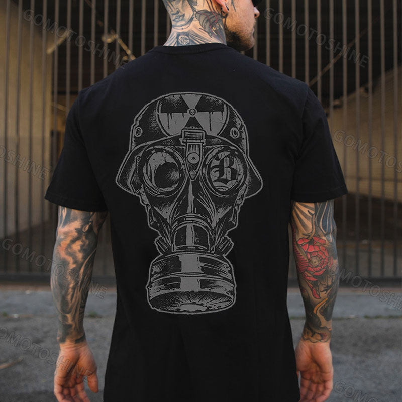 Gas Mask Print Men's T-Shirt – gomotoshine
