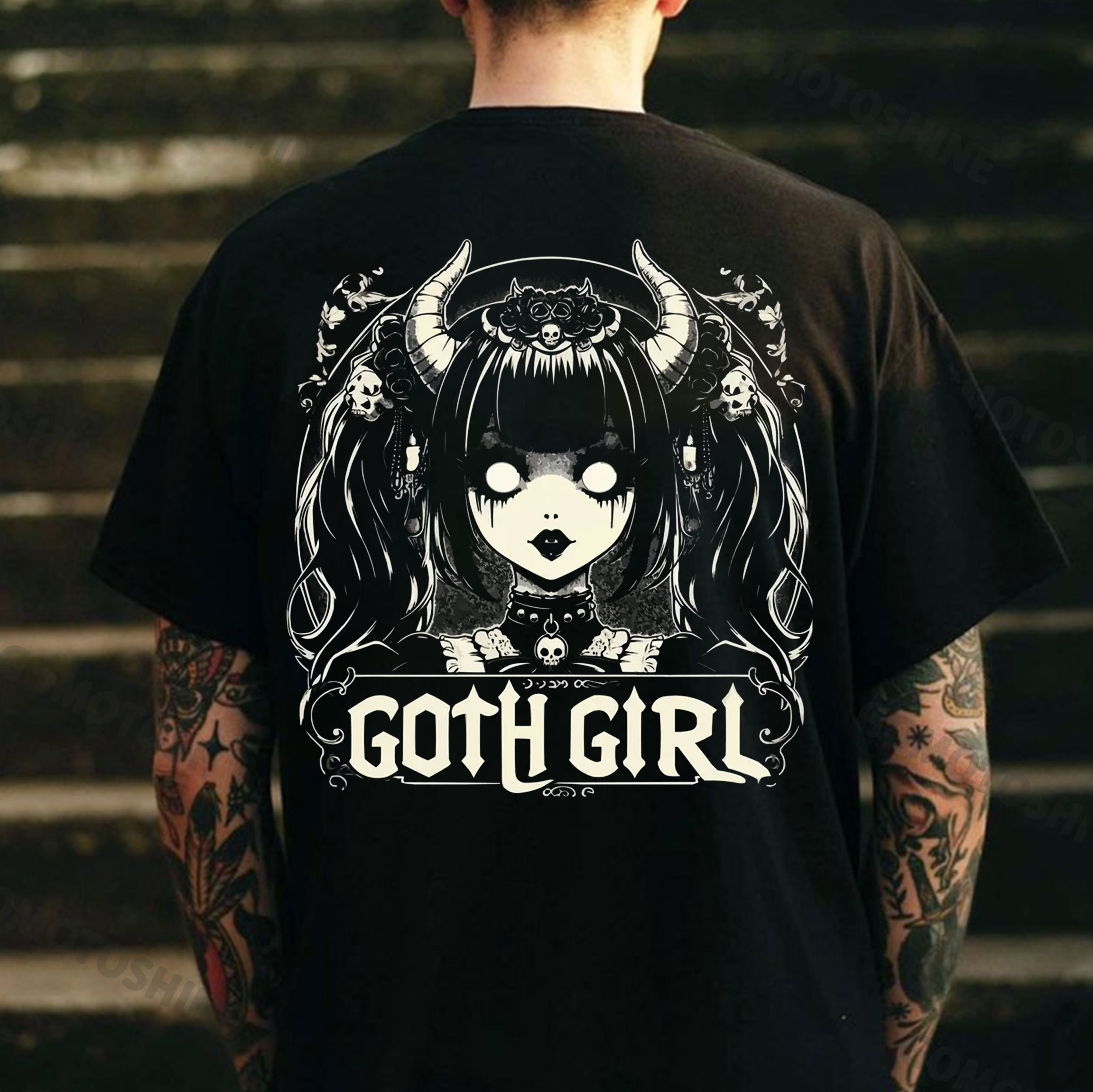GOTH GIRL Bad Devil Girl Print Men's T-Shirt – gomotoshine