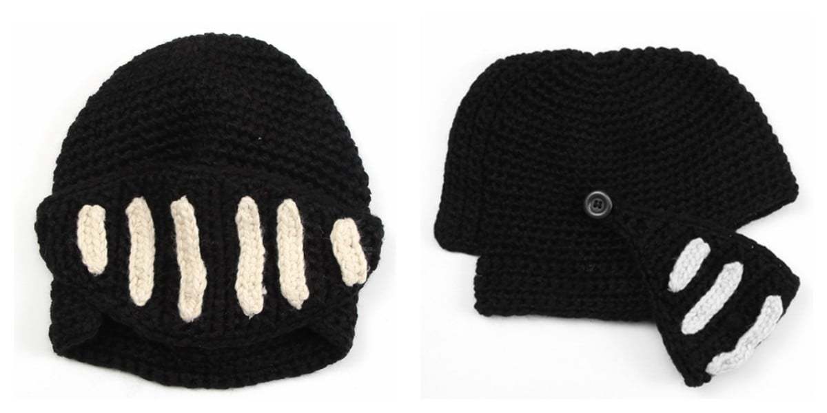 Hand-knitted knight hat