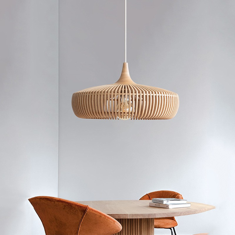 Nordic Wood Art Creative Living Room Pendant