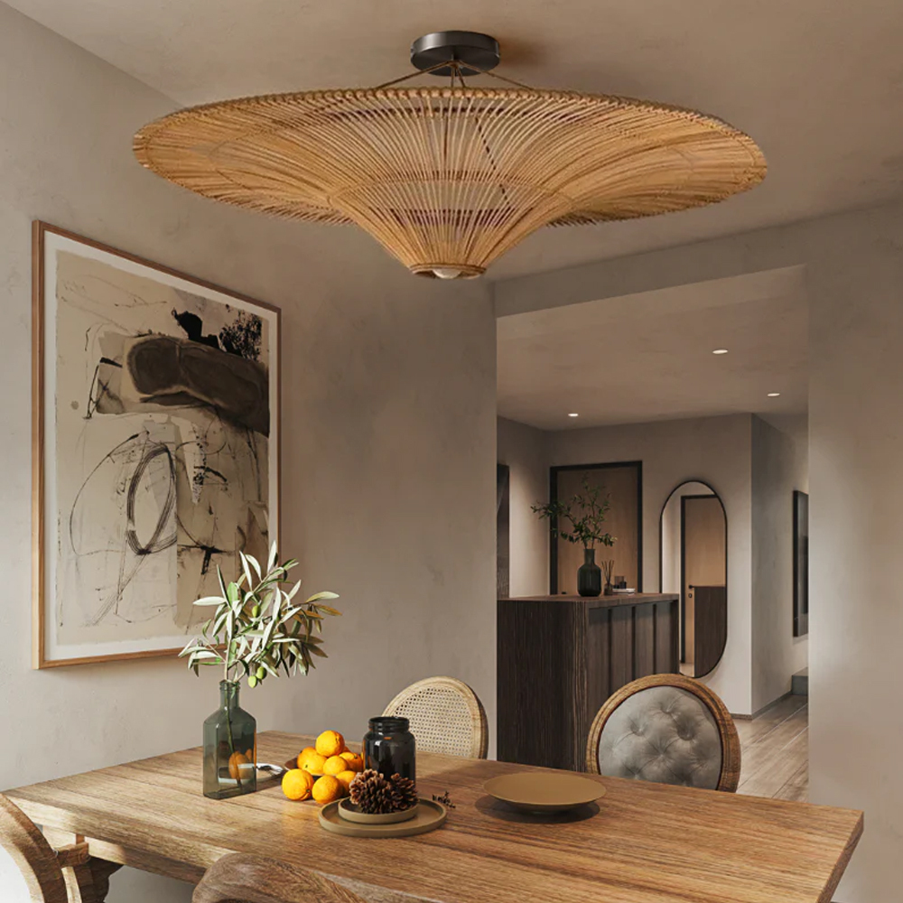 Southeast Asian Rattan Ceiling Lamps Retro Wabi-sabi Living room Chand