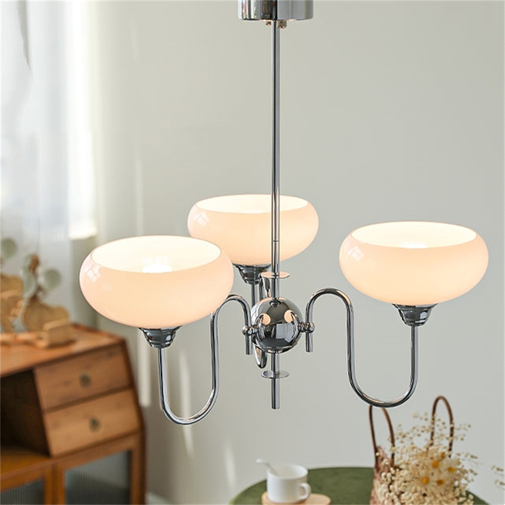 French Style Bubble Creamy Persimmon Glass Chandelier