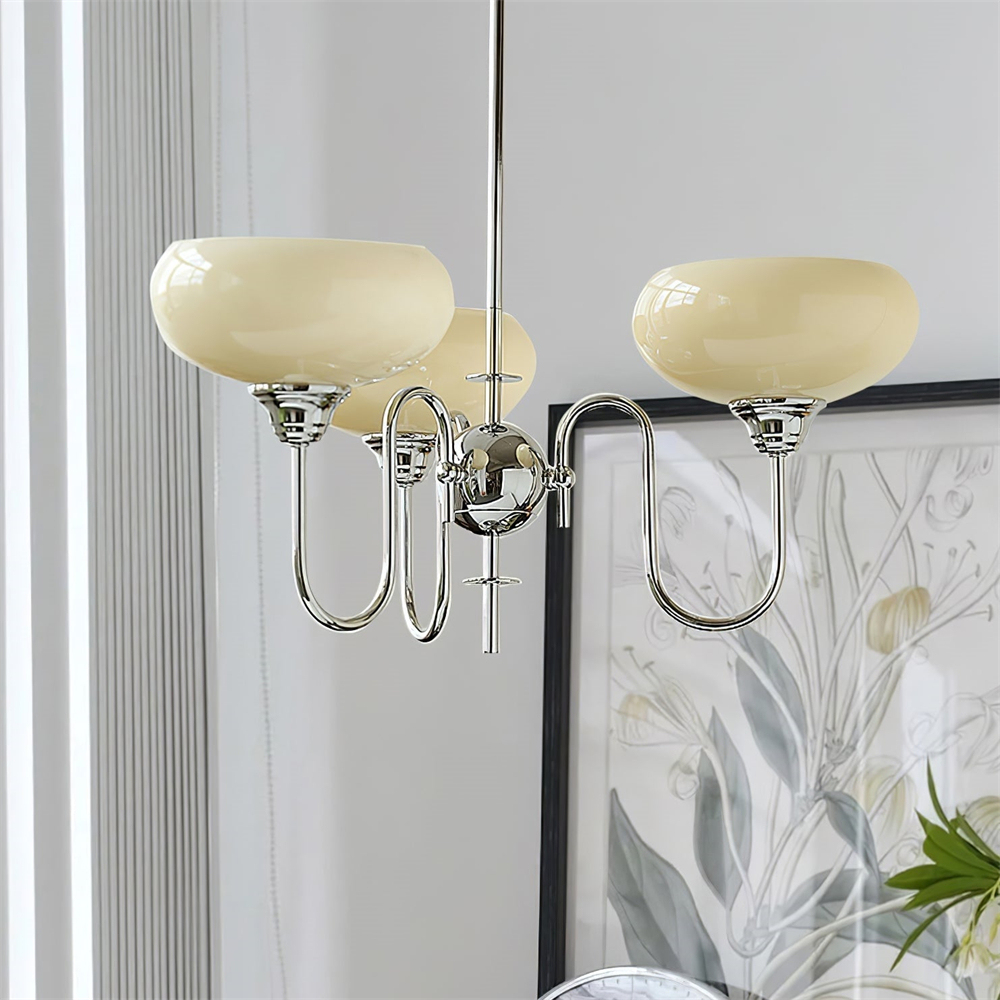 French Style Bubble Creamy Persimmon Glass Chandelier