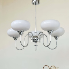 French Style Bubble Creamy Persimmon Glass Chandelier