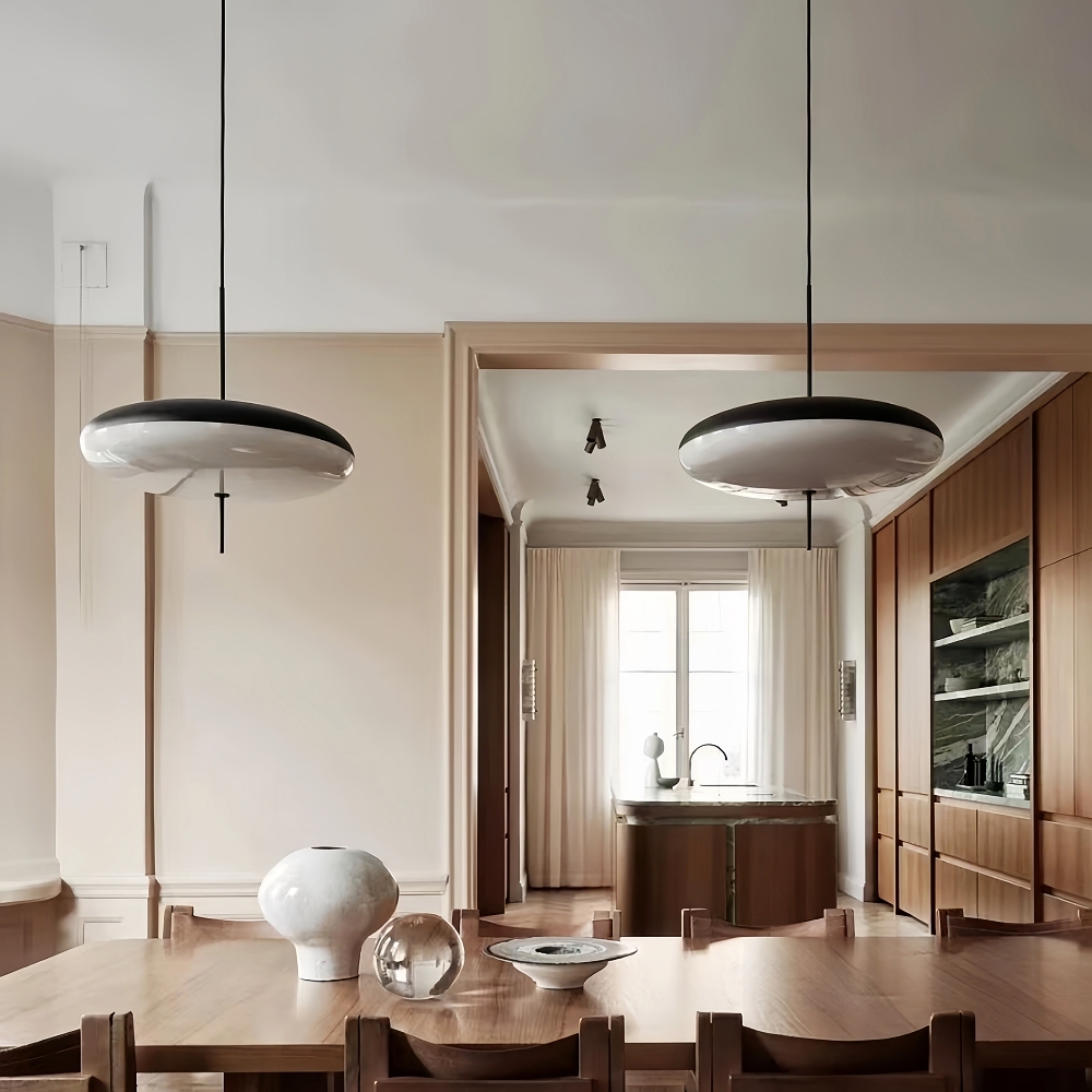 Danish Designer Glass Pendant Light Nordic modern Milk White Chandelie ...