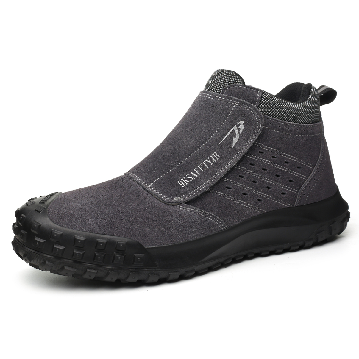 Laceless Suede Safety boots Fireproof Flower Waterproof Work Shoes ...