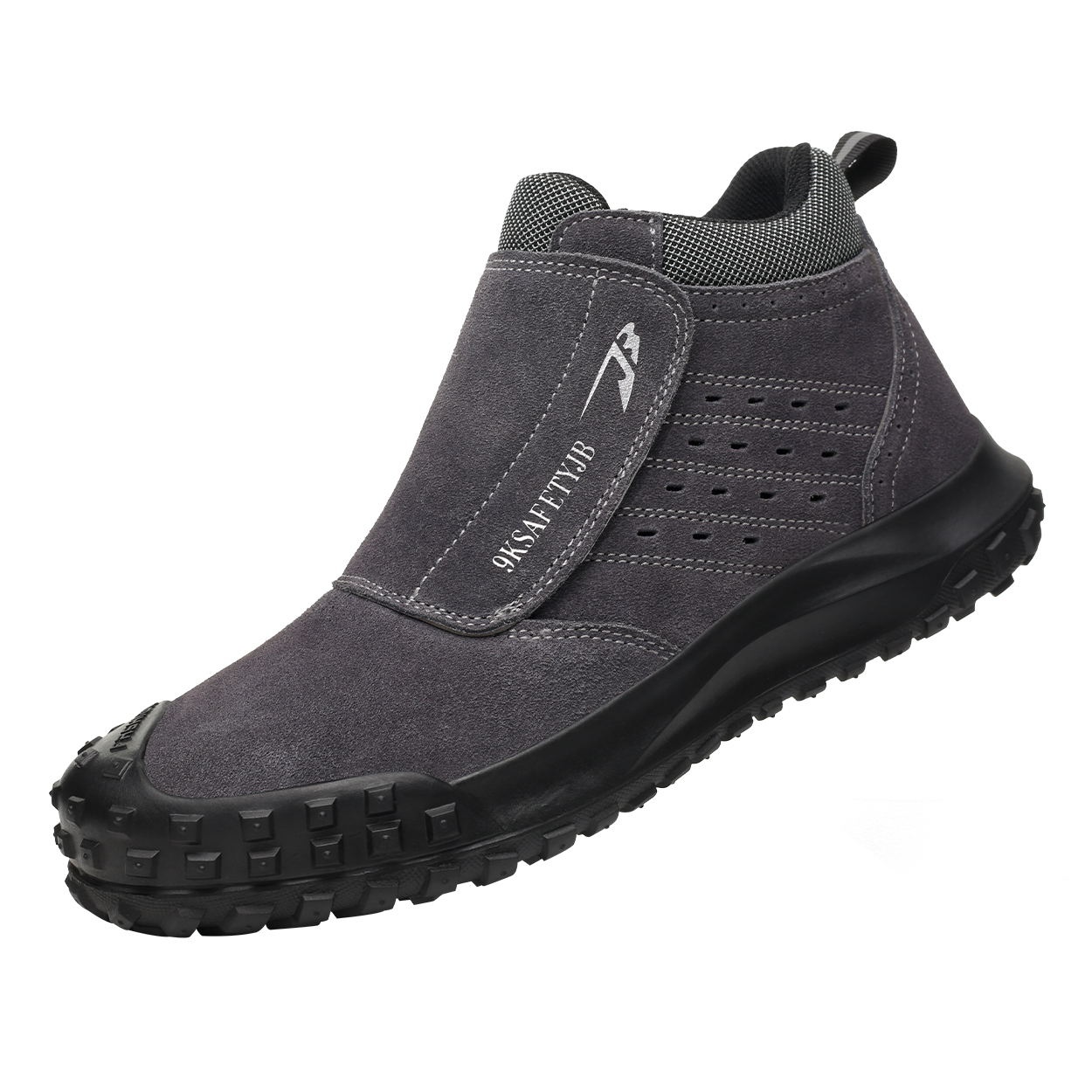 Laceless Suede Safety boots Fireproof Flower Waterproof Work Shoes ...
