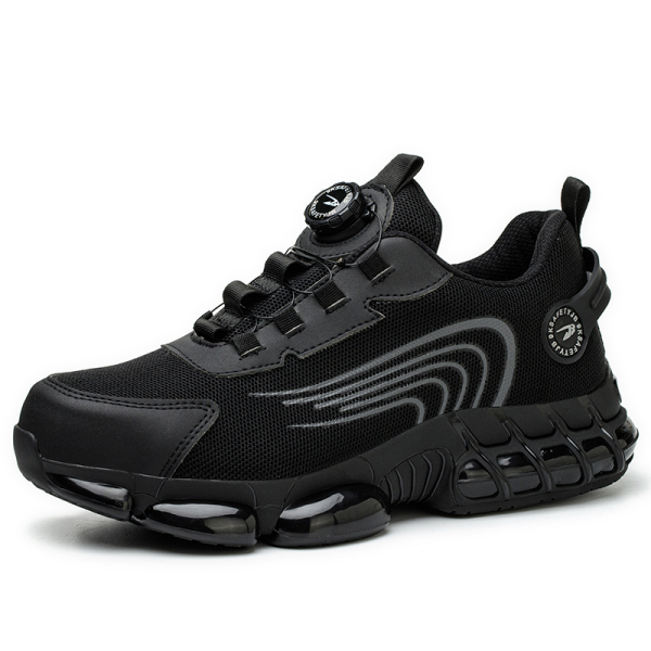 Air Cushion Knob Lace Up Work Shoes Soft Midsole Breathable Work Shoes ...