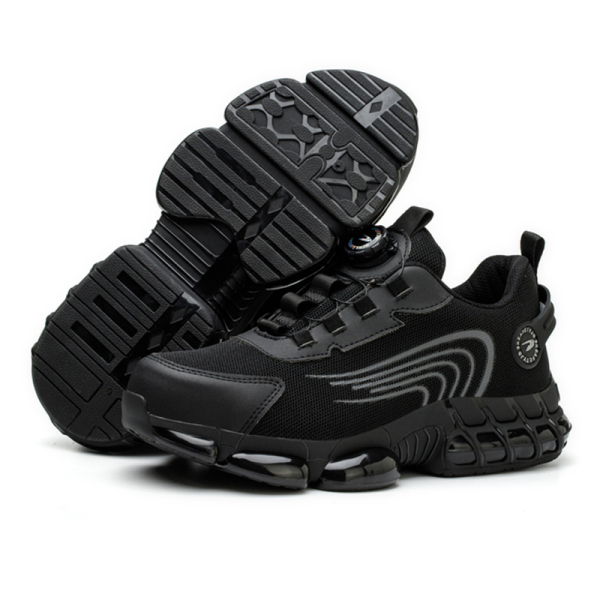 Air Cushion Knob Lace Up Work Shoes Soft Midsole Breathable Work Shoes ...