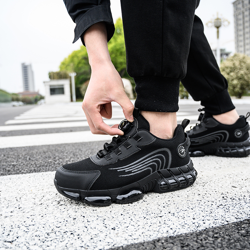 Air Cushion Knob Lace Up Work Shoes Soft Midsole Breathable Work Shoes ...