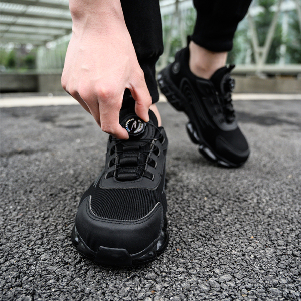 Air Cushion Knob Lace Up Work Shoes Soft Midsole Breathable Work Shoes ...