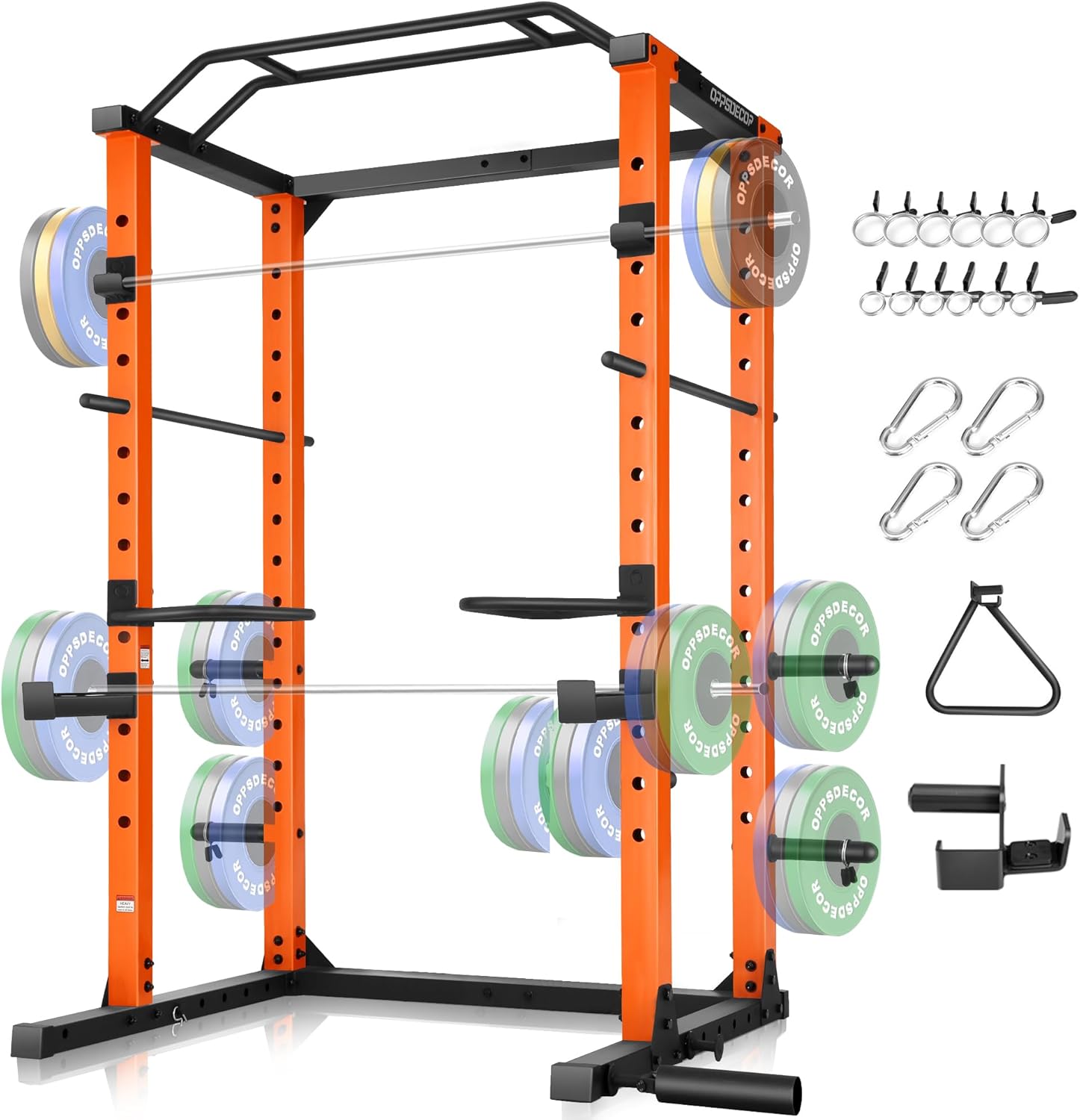 OPPSDECOR Power Cage, Multi-Function Power Rack with Adjustable Cable