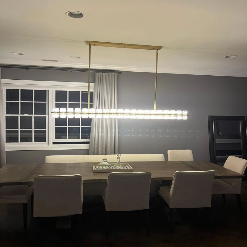 Beliy Crystal Rectangular Chandelier 54",Modern Chandelier
