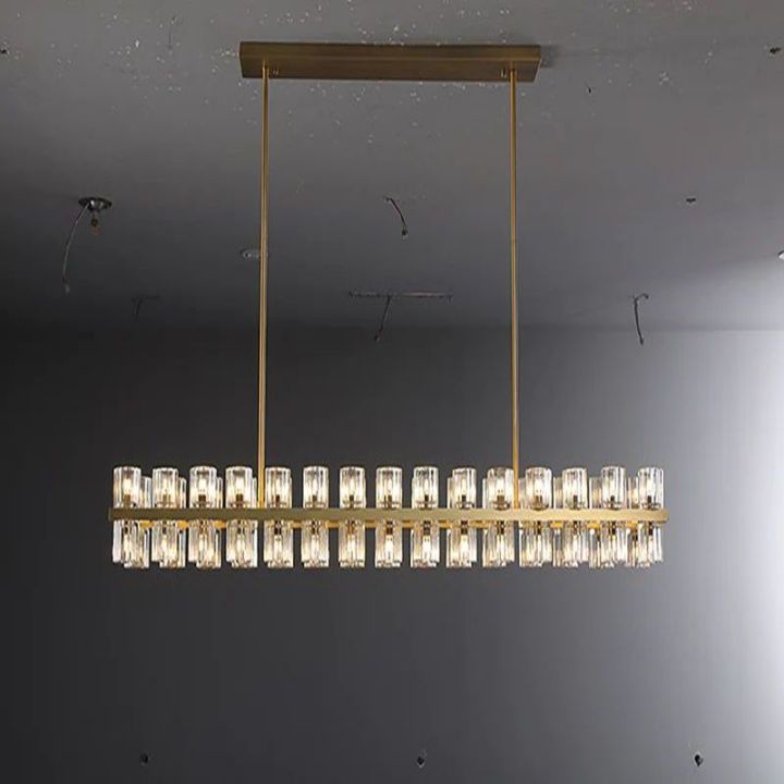 Beliy Crystal Rectangular Chandelier 54",Modern Chandelier